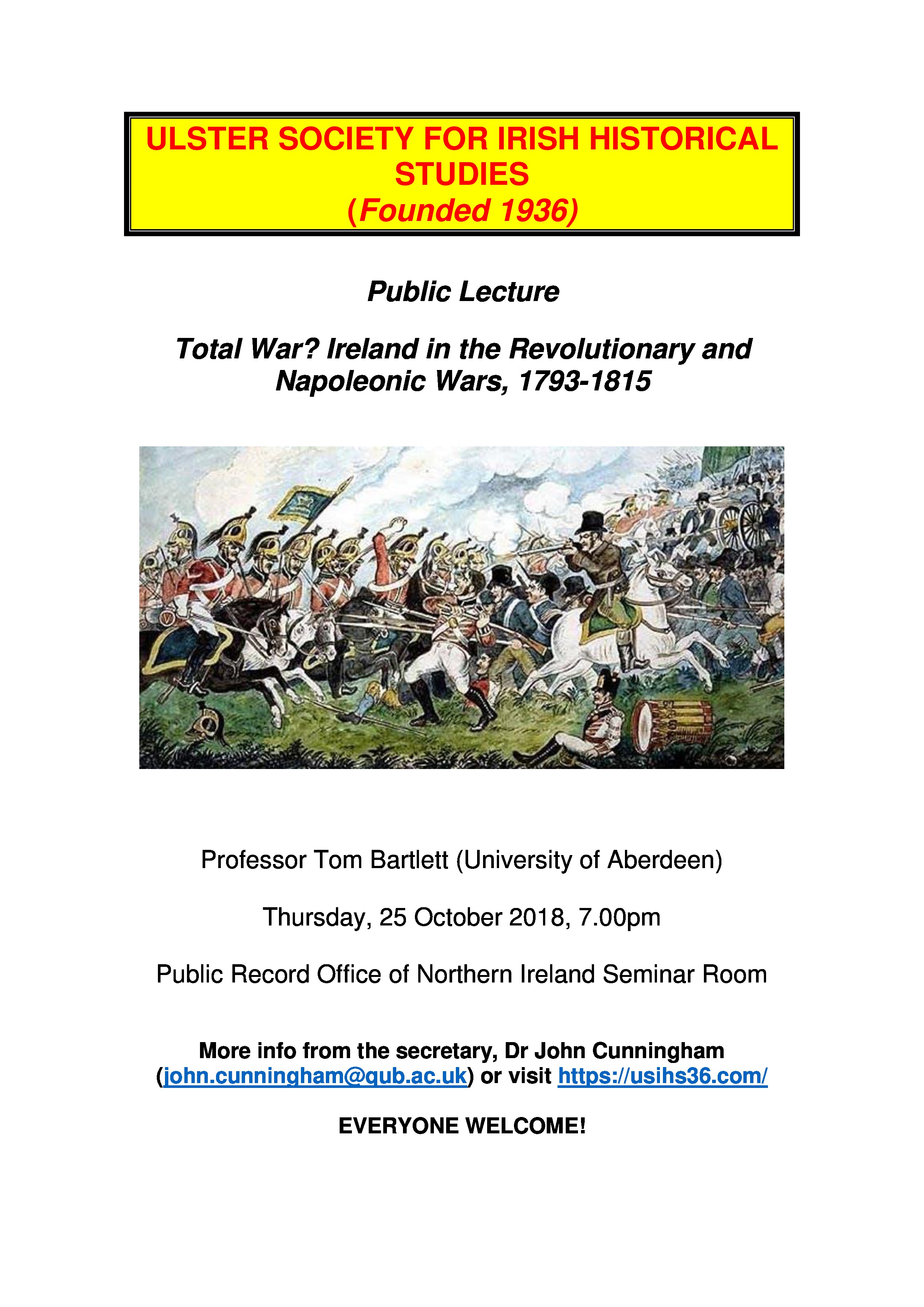 Prof Tom Bartlett: ‘Total War? Ireland in the Revolutionary and ...